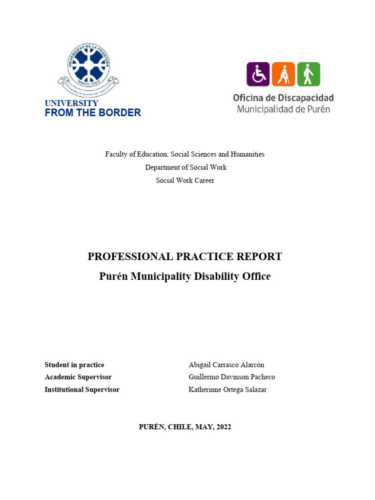 1st Professional Practice Report Social Work Disability Office | PDF ...