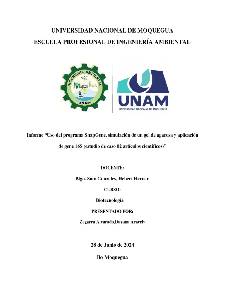 Uso Del Programa SnapGene, Simulación de Un Gel de Agarosa y Aplicación ...