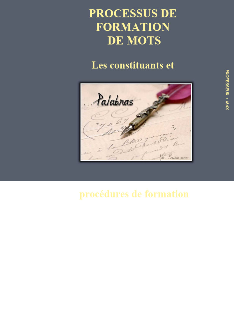 Formation des mots : méthodes et exemples | PDF | Relations syntaxiques ...