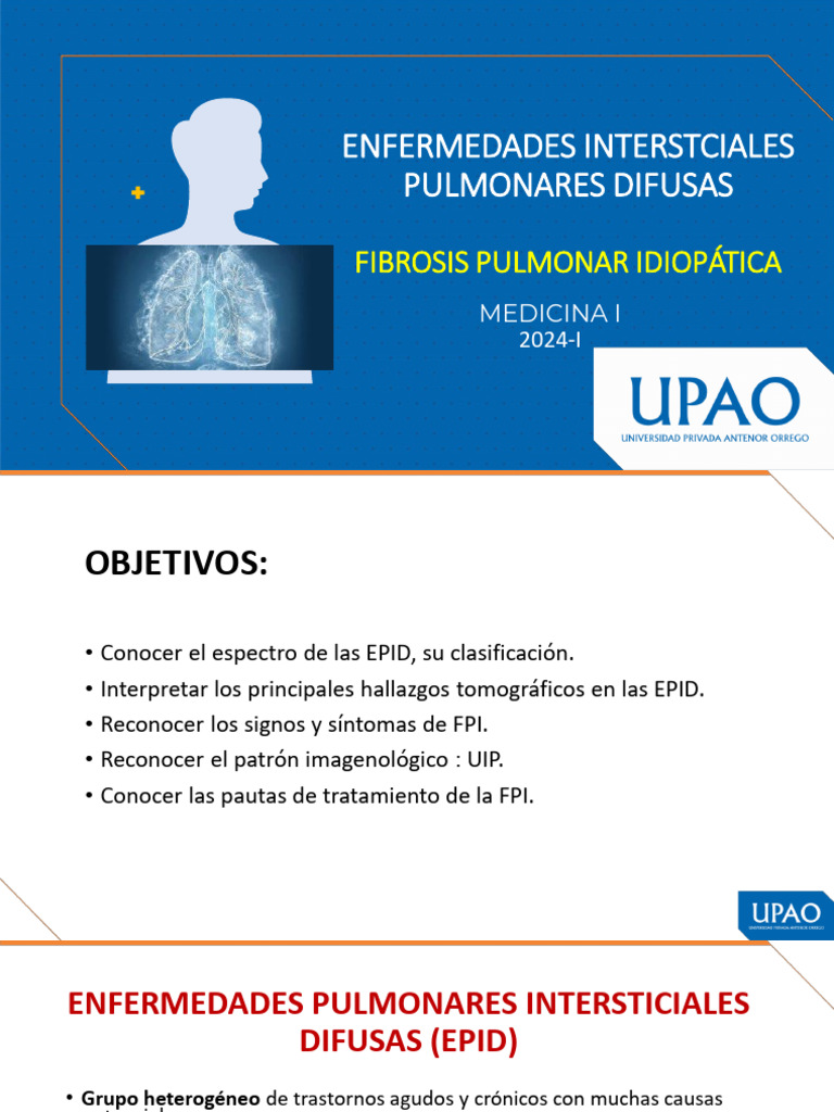 Sesión 5 Epid - Idiopáticas - Fpi | PDF | Neumonía | Tos