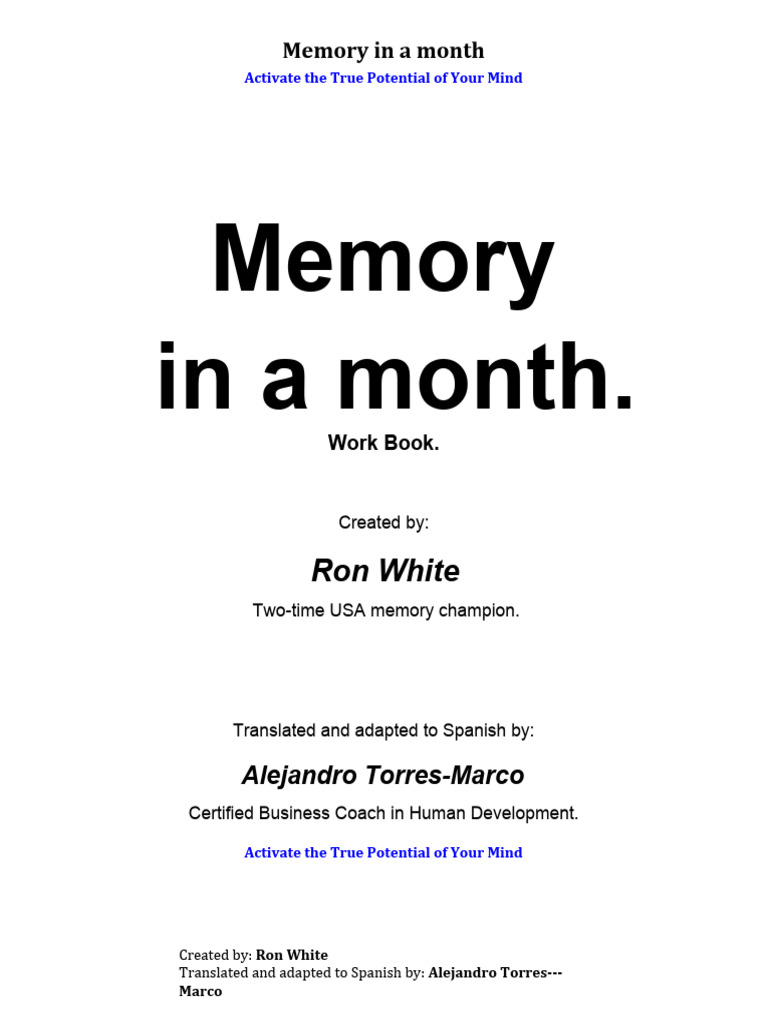 Work Book | PDF | Memory | Mind