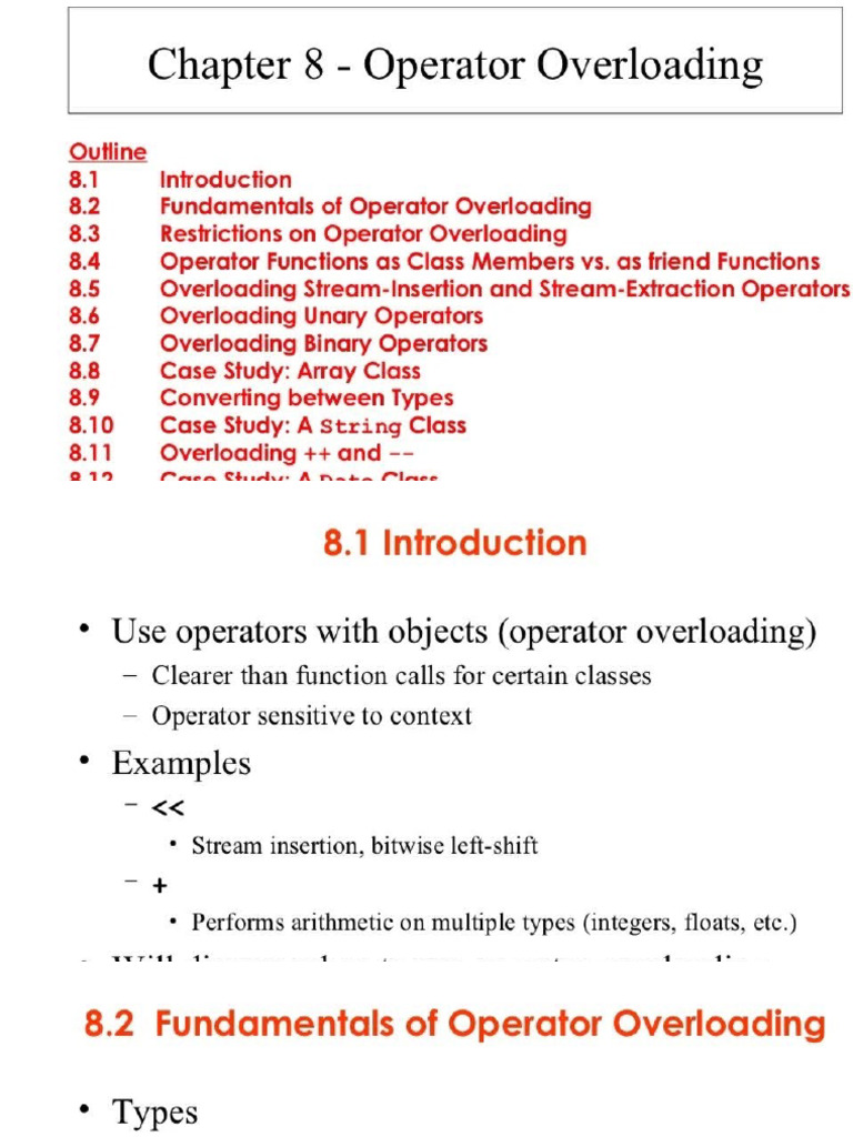 Operator Overloading | PDF