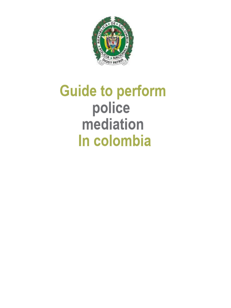 Police Mediation Guide December 5, 2017 | PDF | Mediation | Communication