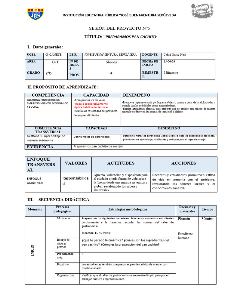 6 Sesion - Ept-2d-2024 | Descargar gratis PDF | Aprendizaje | Evaluación