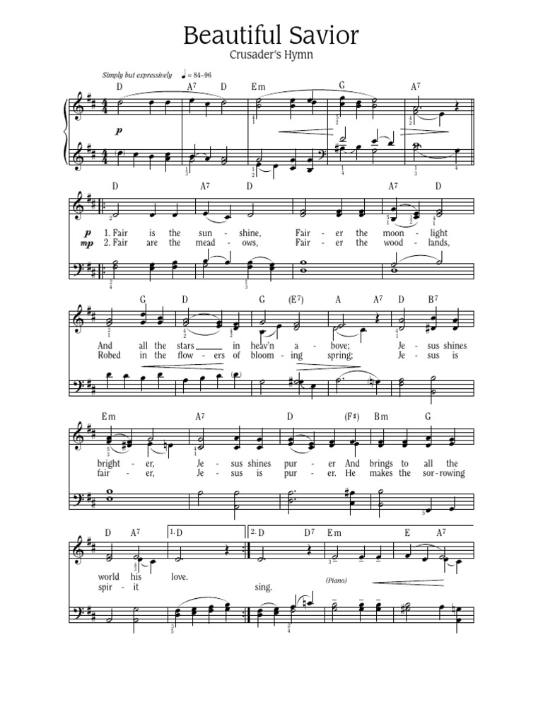 Beautiful Savior Crusaders Hymn Eng | PDF