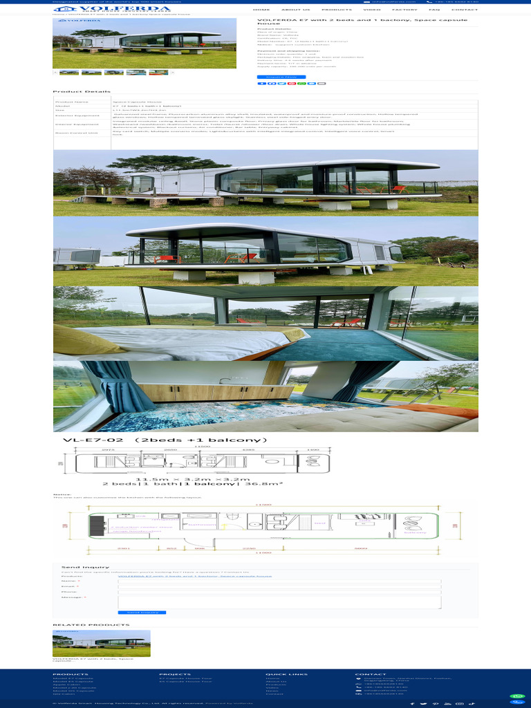 VOLFERDA E7 With 2 Beds and 1 Baclony Space Capsule House | PDF ...