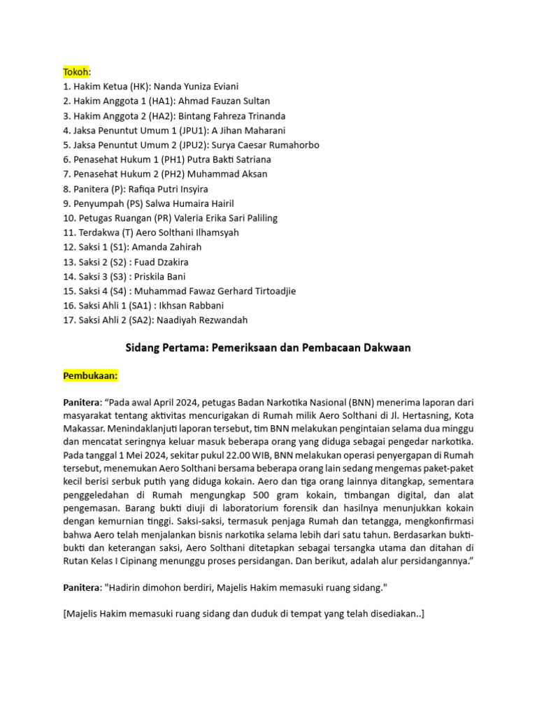 Dialog Sidang NMCC Pidana | PDF
