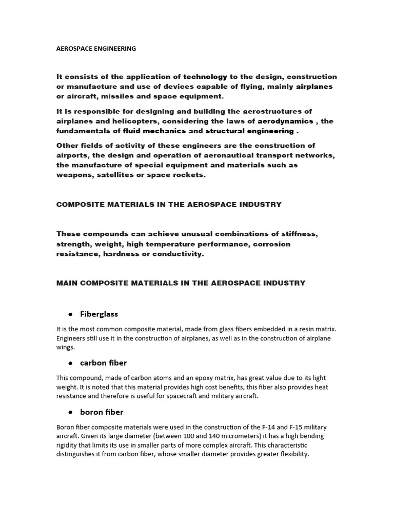 Aerospace Materials | PDF | Composite Material | Fiberglass