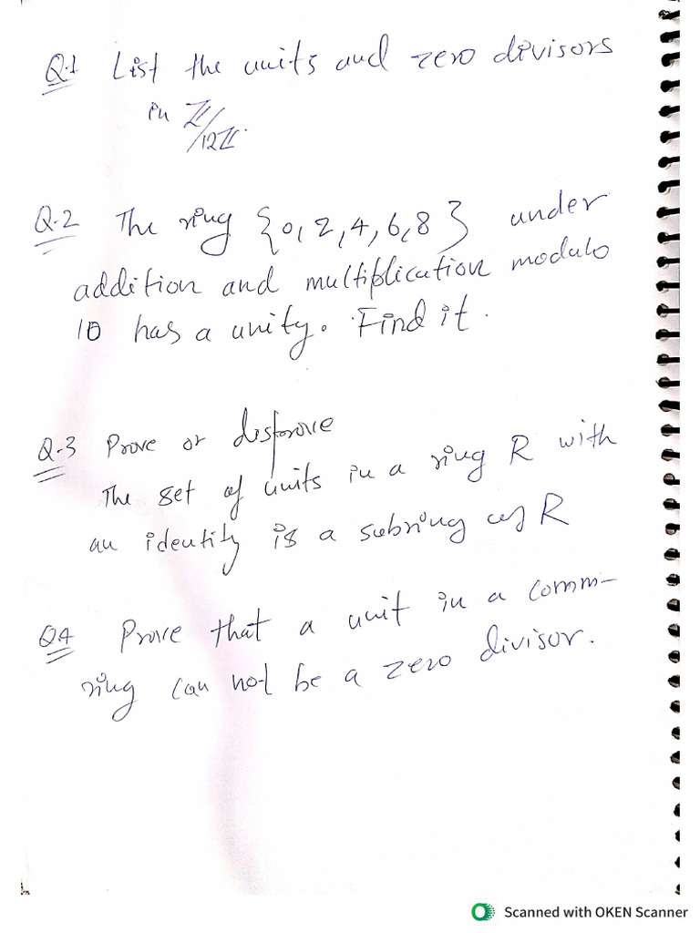 Ring Theory Part | PDF