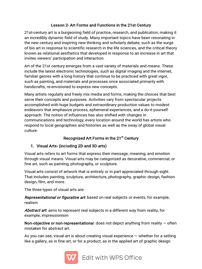 lesson-2-art-forms-and-functions-in-the-21st-century-pdf-the-arts