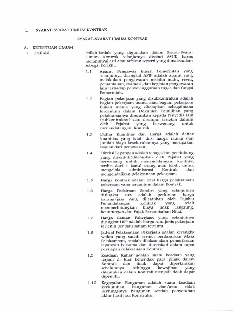 Syarat Umum Kontrak | PDF