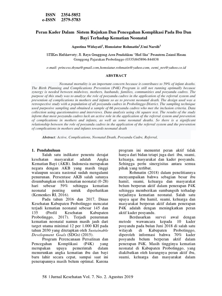 Peran Kader Dalam Penerapan Sistem Rujukan Dan Pen | PDF