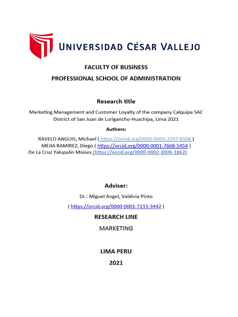 UCV Research Work 5th Cycle | PDF | Marketing | Brand