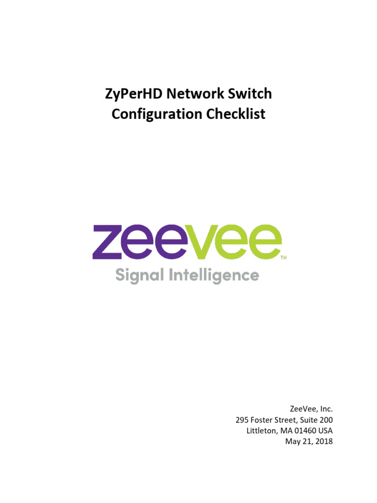 ZyPerHD Network Switch Configuration Checklist | PDF | Computer Network ...