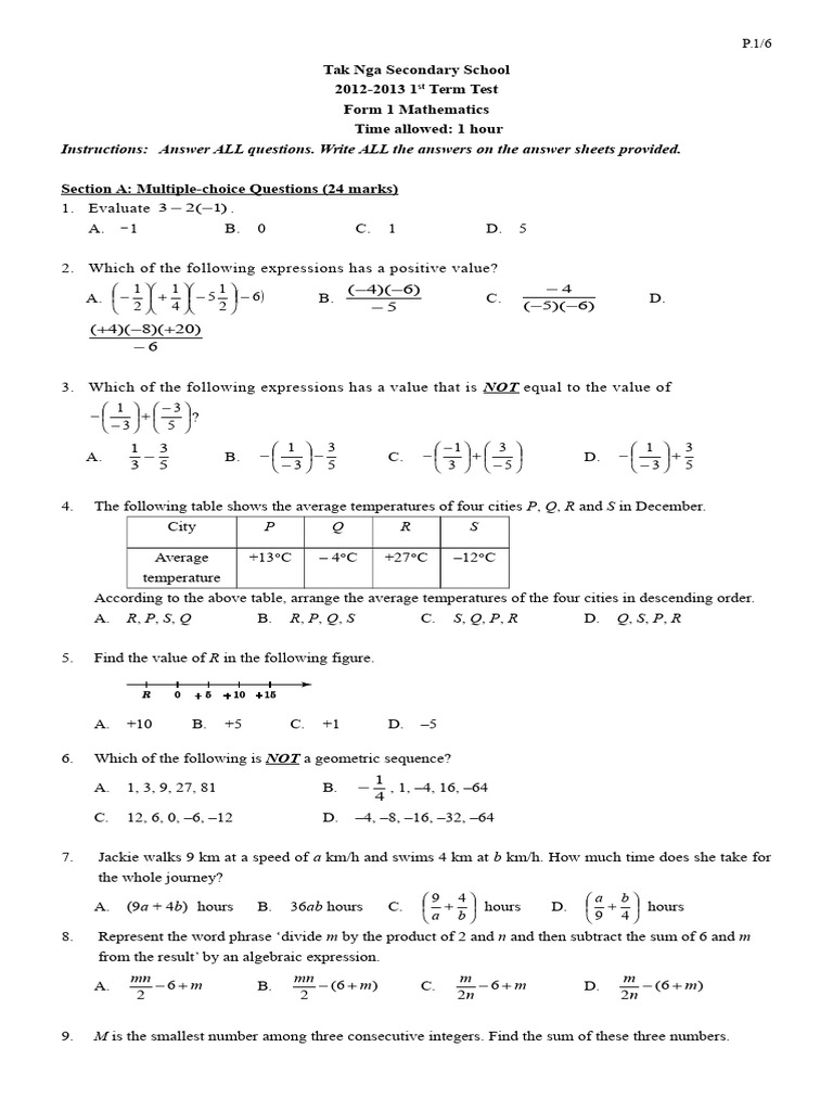 f1 Math Paper | PDF | Numbers | Polynomial