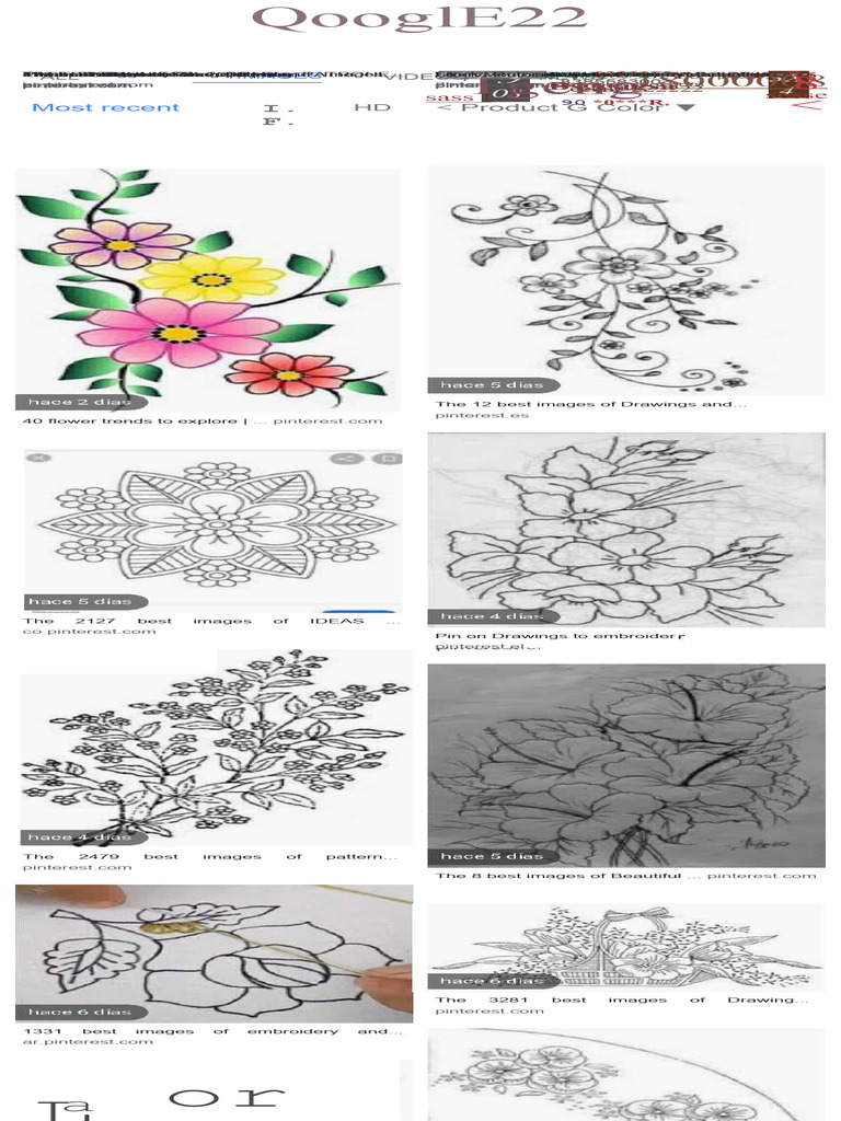 Molds Templates Flowers To Embroider - Google Search | PDF | Embroidery ...