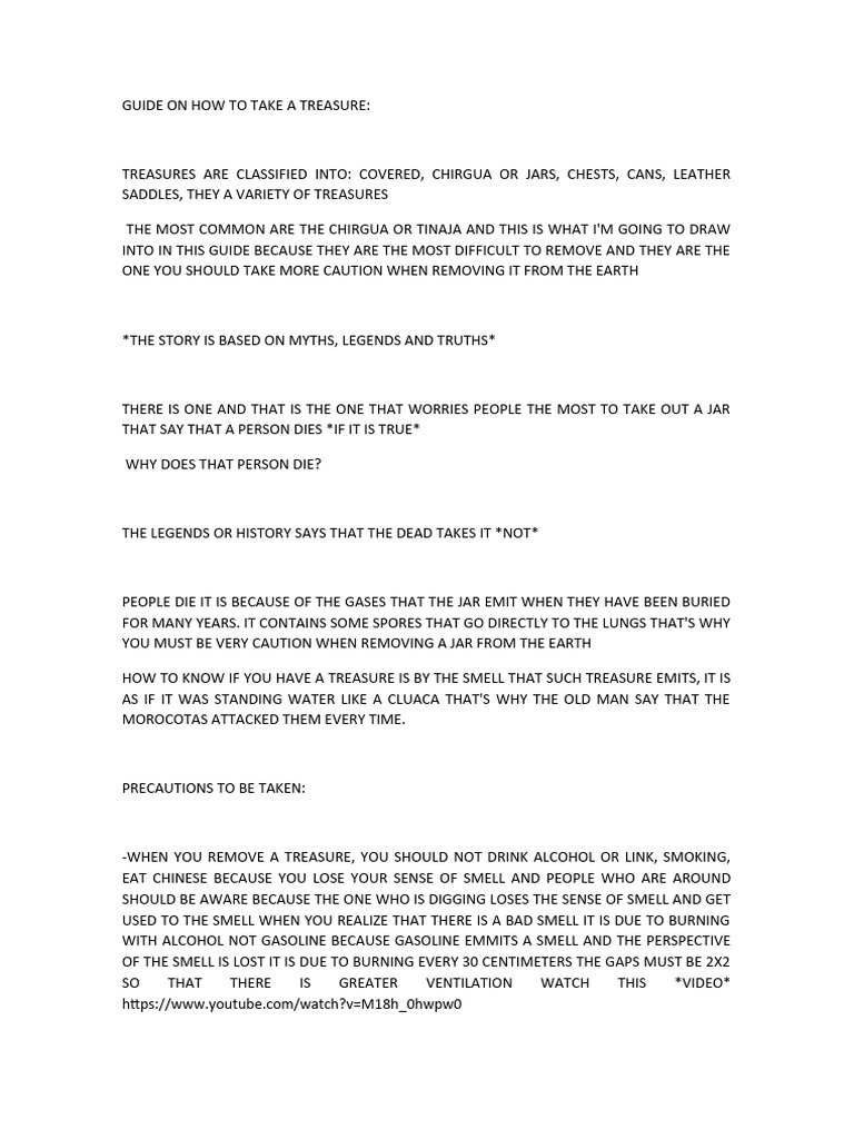 Guide On How To Get A Treasure | PDF | Burial