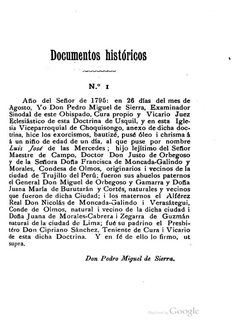 Luis Orbegoso - Documentos Mariscal Orbegoso 1 - 1908 Lima-Page19 | PDF