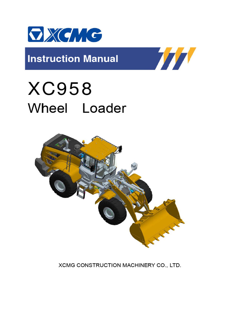 Instruction Manual XC958 Wheel Loader-As | PDF