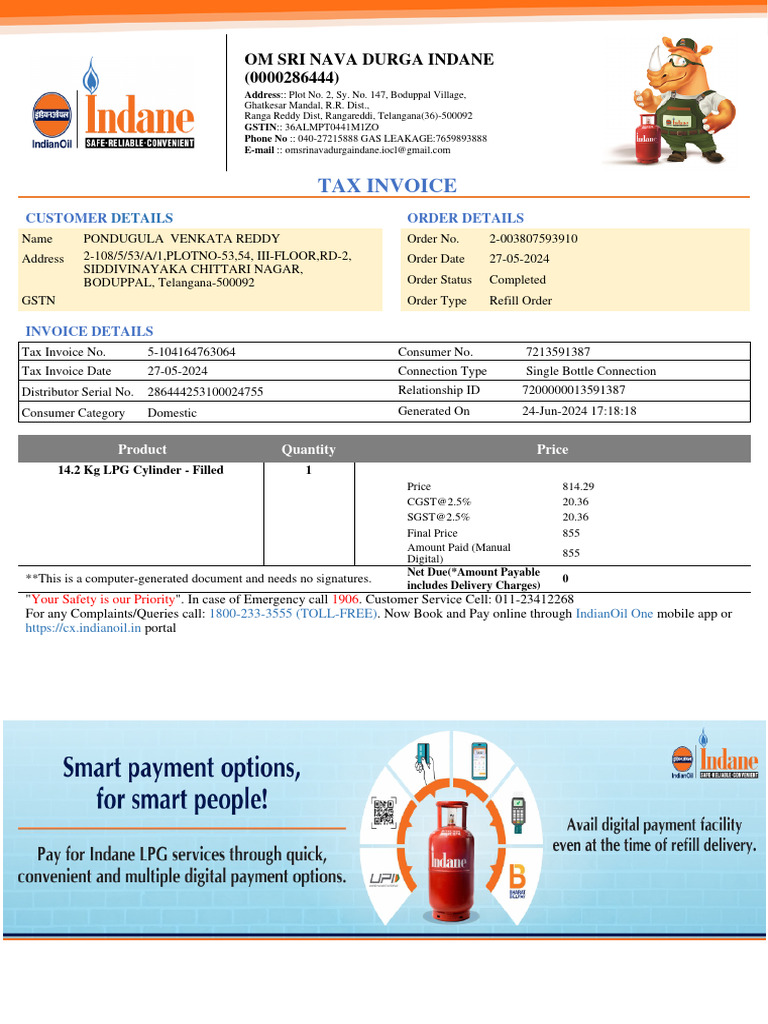 Invoice | Download Free PDF | Liquefied Petroleum Gas | Insurance