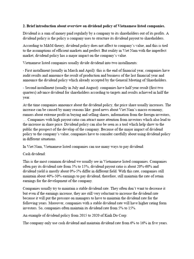 Brief Introduction | PDF | Dividend | Investing