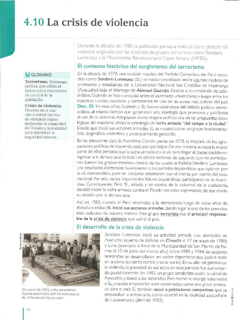 Crisis De La Violencia Texto Escolar Pdf