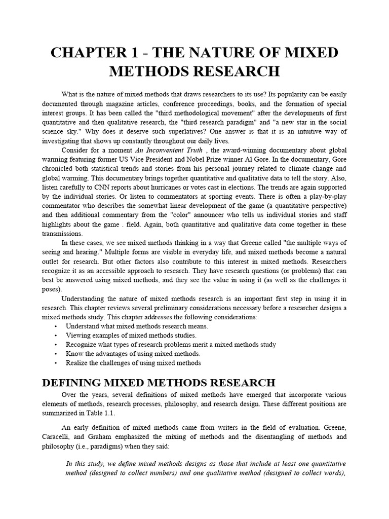 Mixed Methods Research in Psychology | PDF | Methodology | Qualitative Research