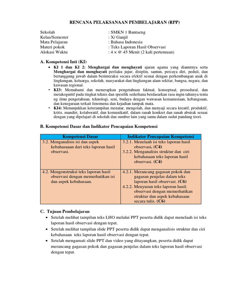RPP SET 1 LHO - Jadi | PDF | Karier & Perkembangan