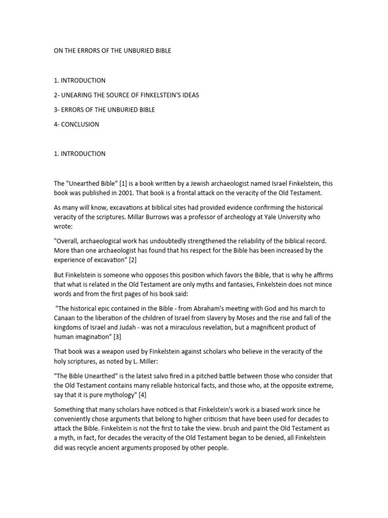 About The Errors of The Unearthed Bible | PDF | Bible