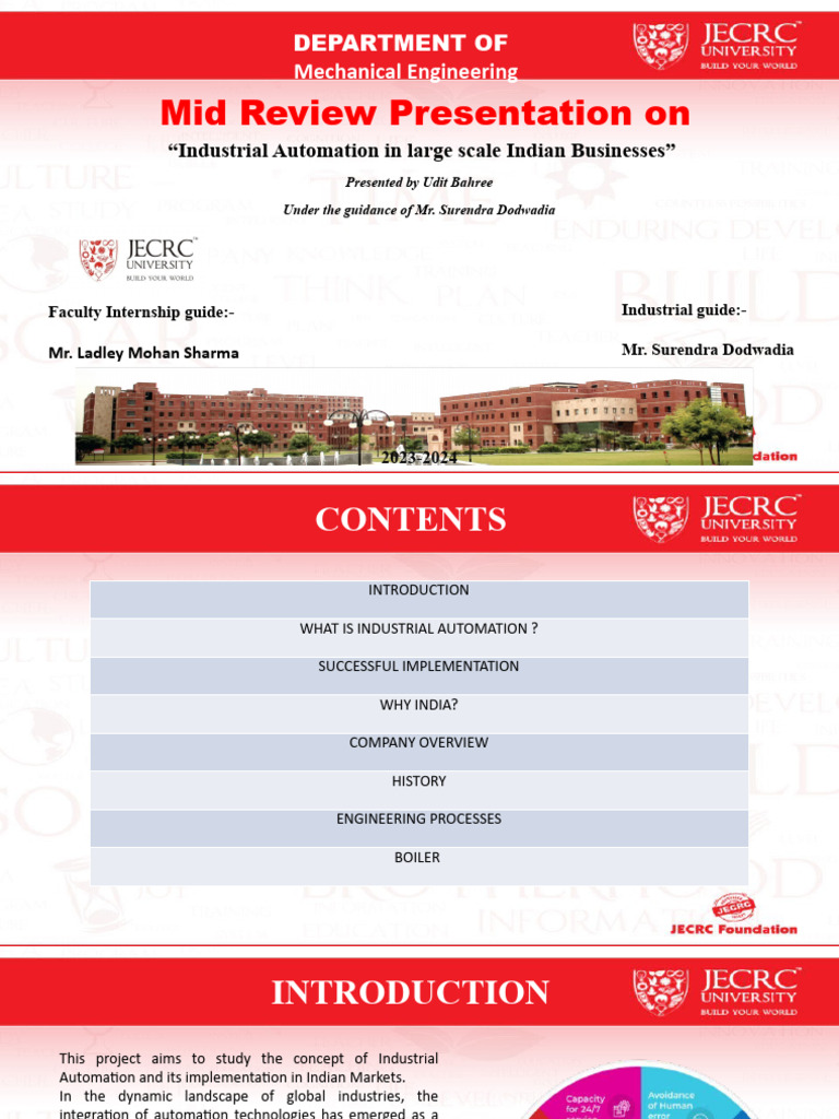 Mid Term Internship | PDF | Automation | Boiler