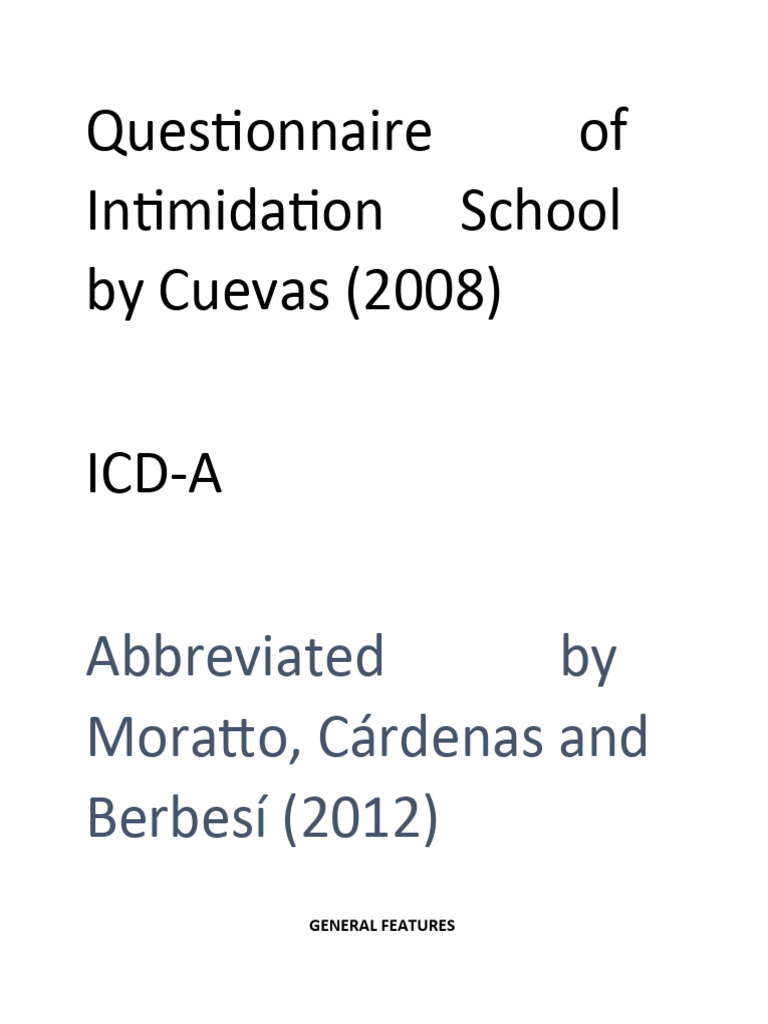 School Bullying Questionnaire | PDF | Bullying | Cronbach's Alpha