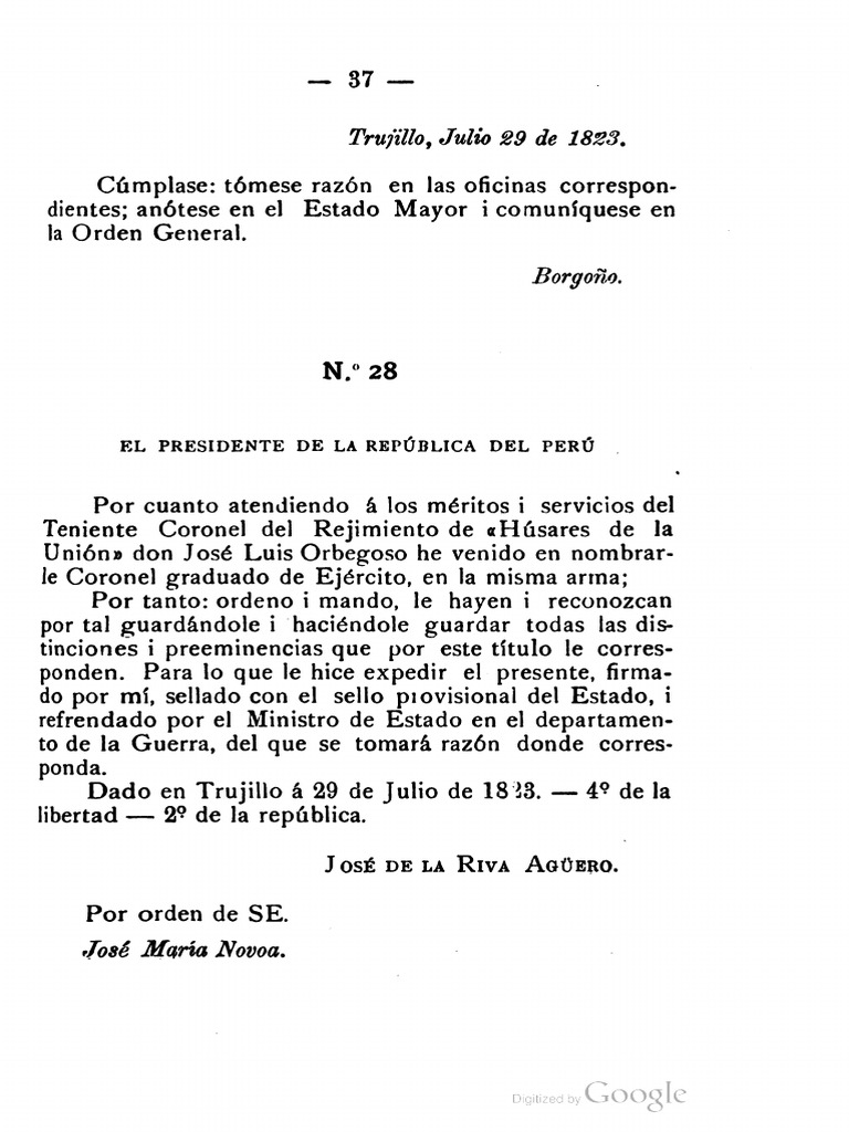 Luis Orbegoso - Documentos Mariscal Orbegoso 1 - 1908 Lima-Page55 | PDF