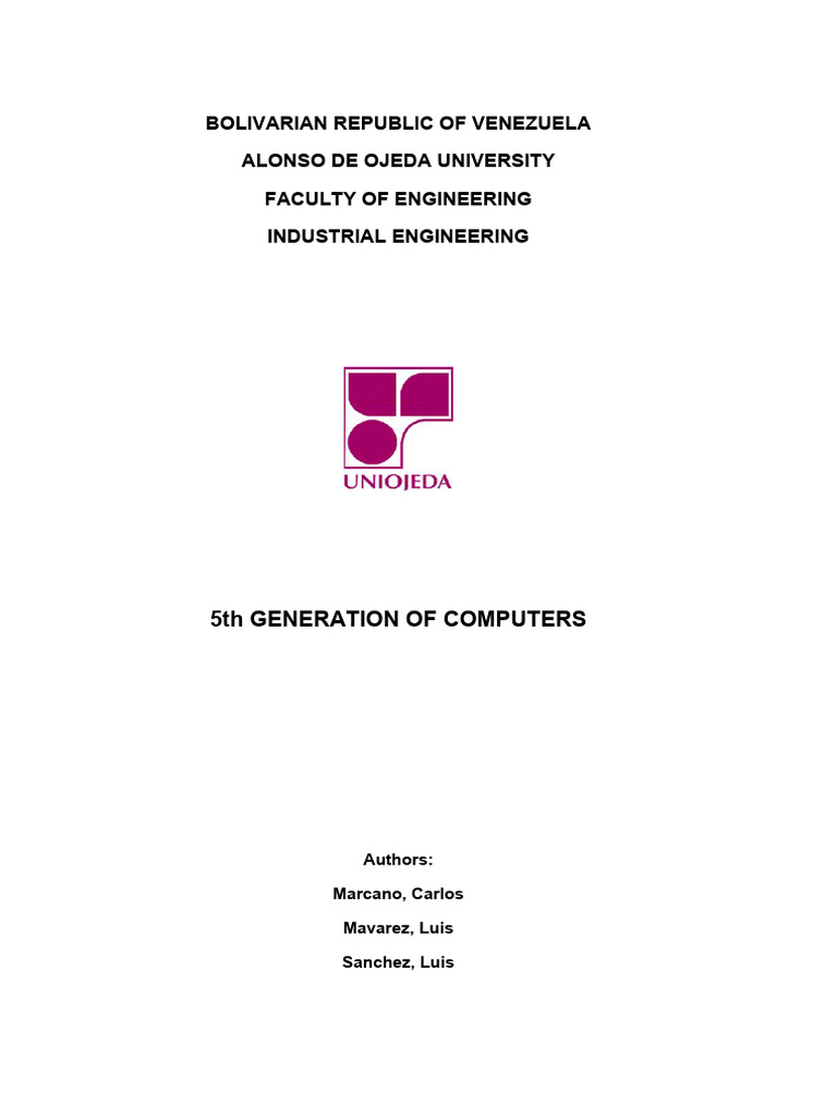 5th Generation Of Computers Pdf Artificial Intelligence