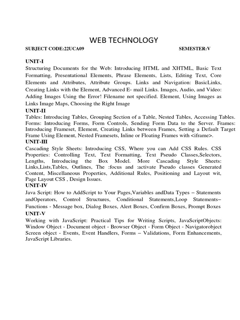 III Bca Web Technology New - 2 | PDF | Html Element | Hyperlink