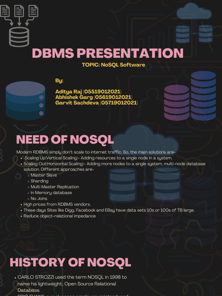 Dbms Presentation | PDF | No Sql | Databases
