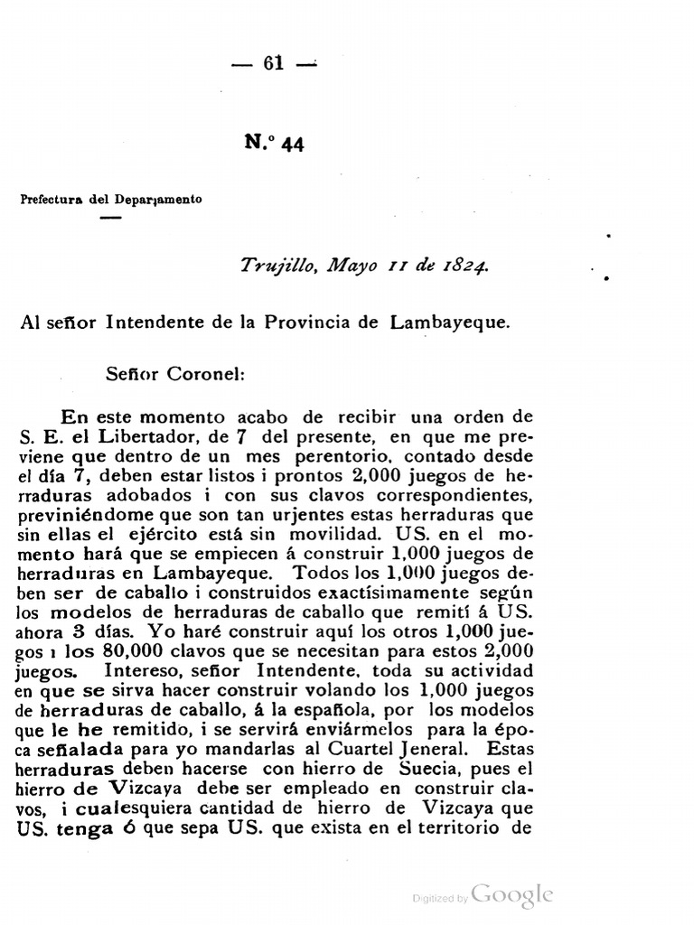Luis Orbegoso - Documentos Mariscal Orbegoso 1 - 1908 Lima-Page79 | PDF