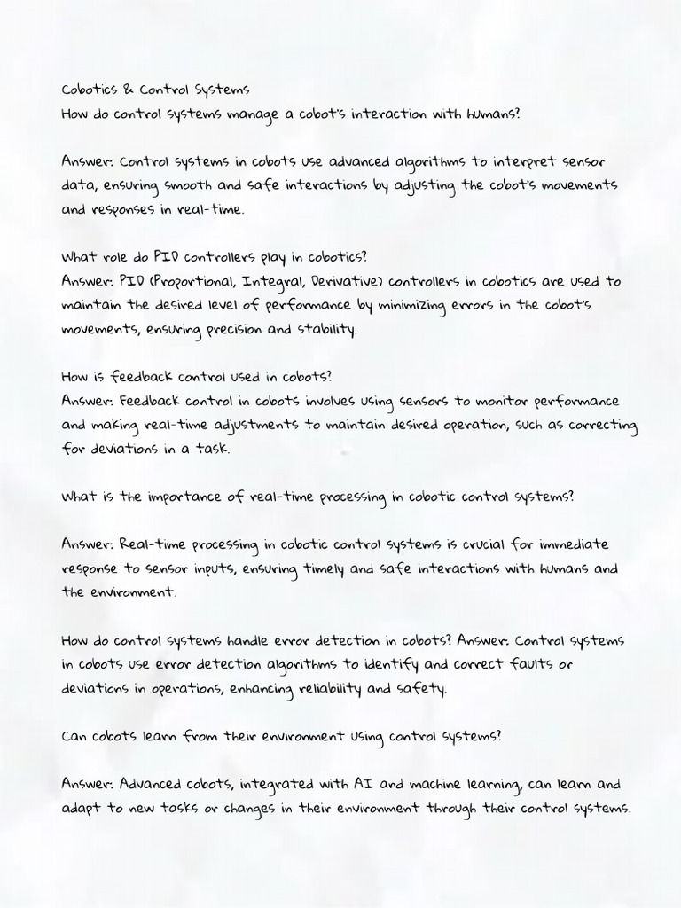 Control System and Robotics | PDF