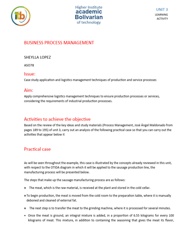 Business Process Management Task 4 - Sheylla Lopez | PDF | Business ...