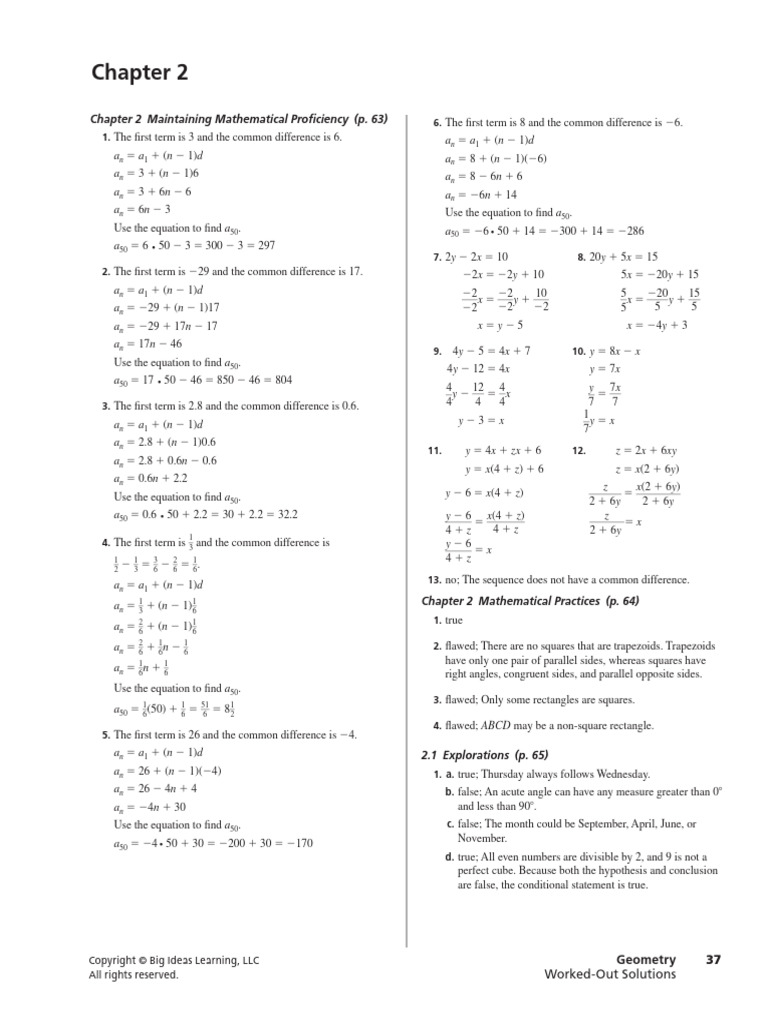 Geometry Chapter 2 Worked Out Solutions | PDF | Triangle | Rock (Geology)
