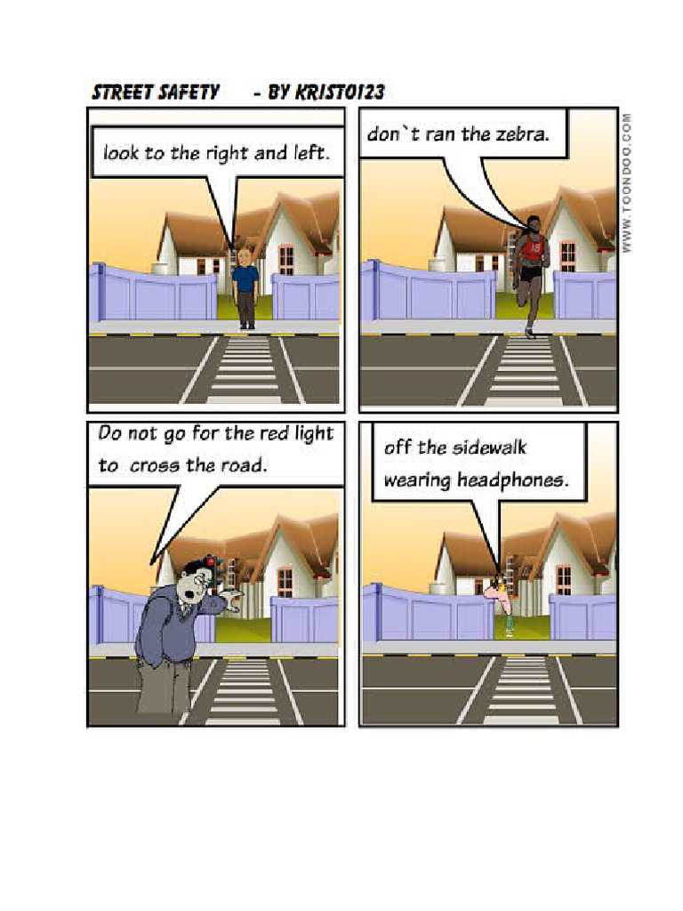 Small Comic Book On Road Safety | PDF