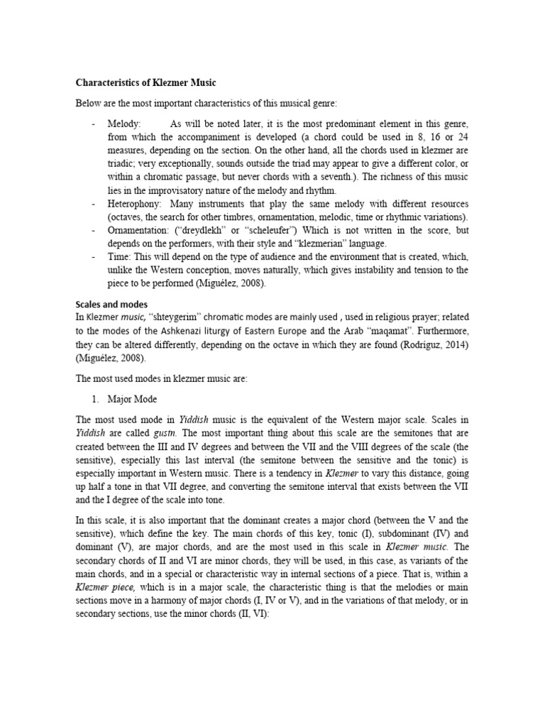 Klezmer Music | PDF | Scale (Music) | Minor Scale