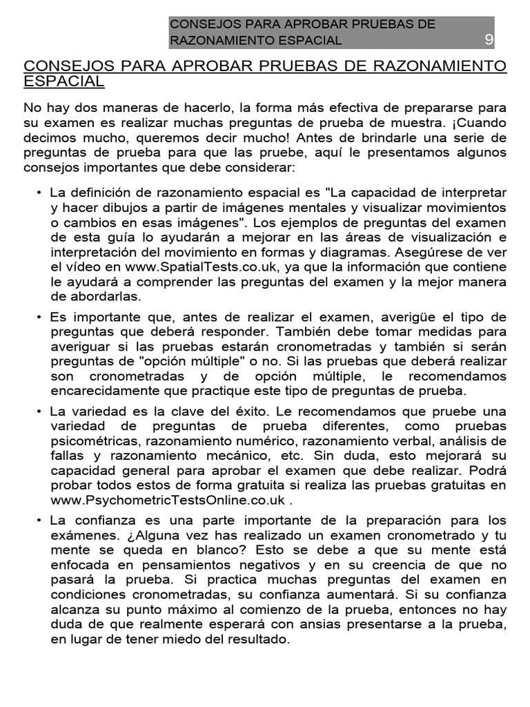 Razonamiento Espacial | PDF