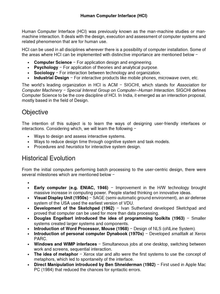 Objective: Computer Machinery Special Interest Group On Computer-Human ...