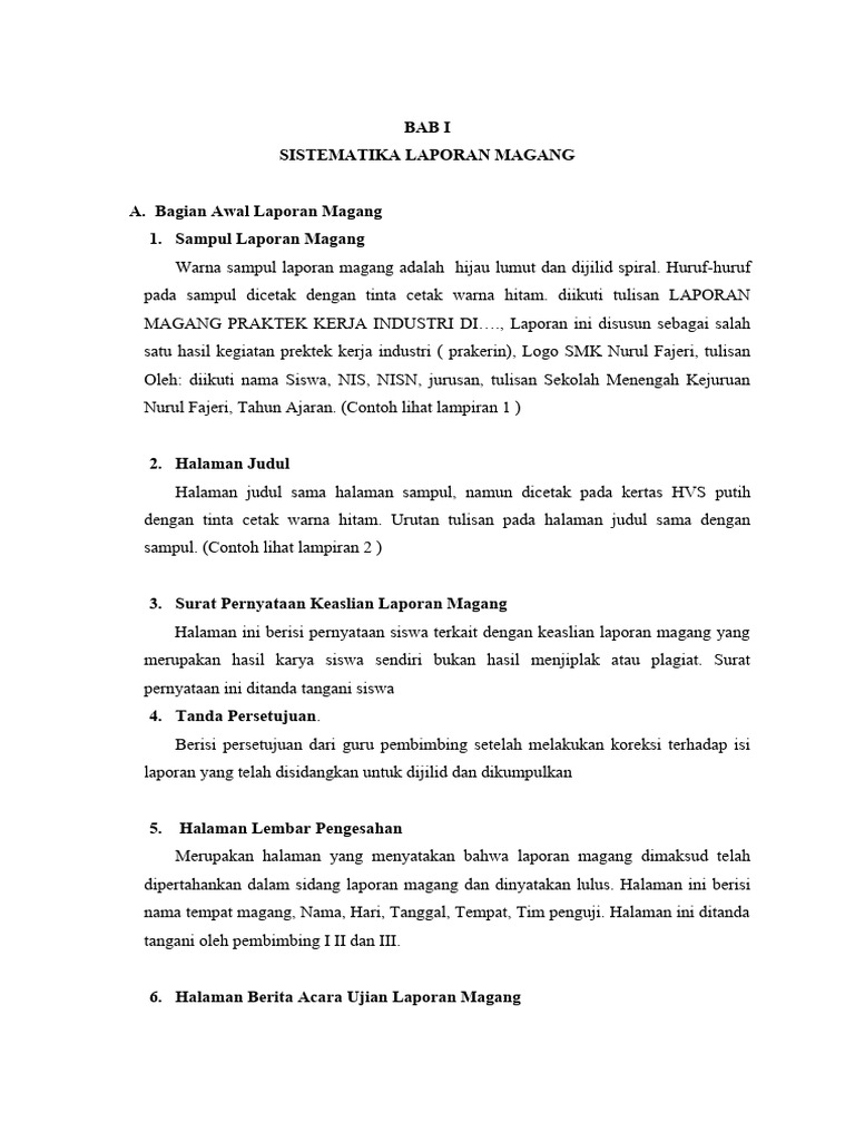 Format Laporan Magang | PDF