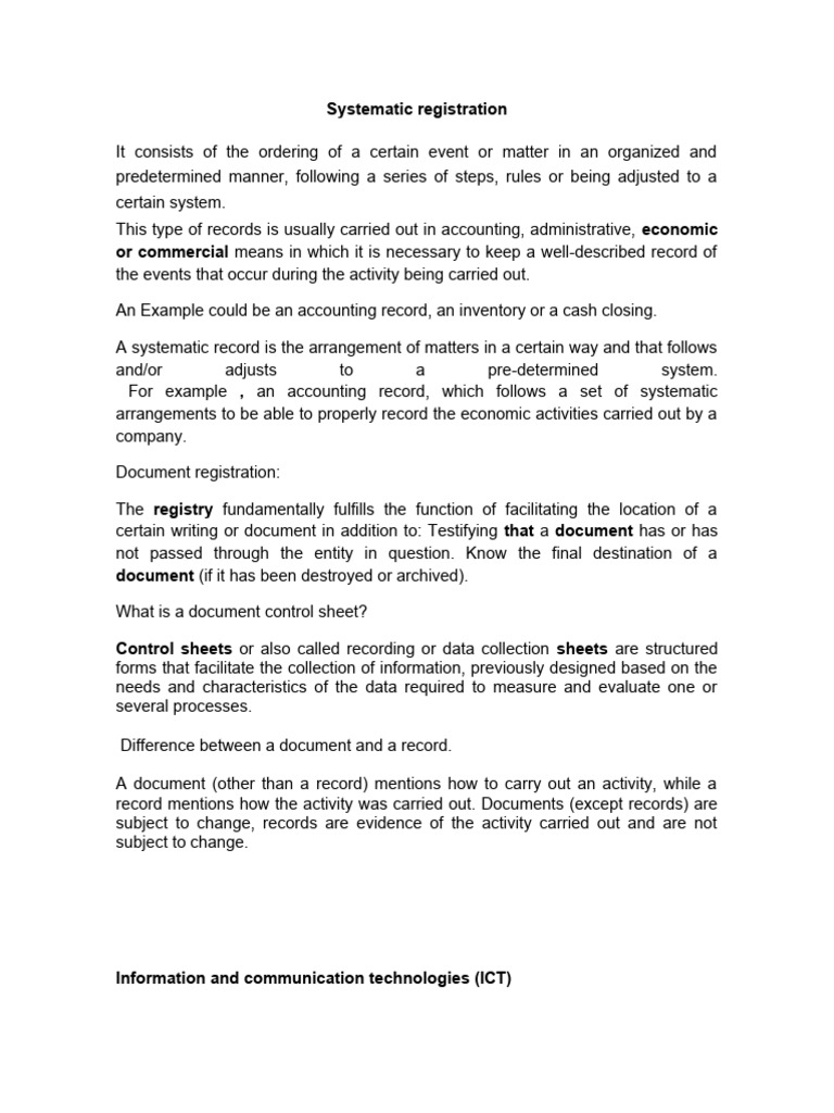 Systematic Registration | PDF | Information | Information And ...