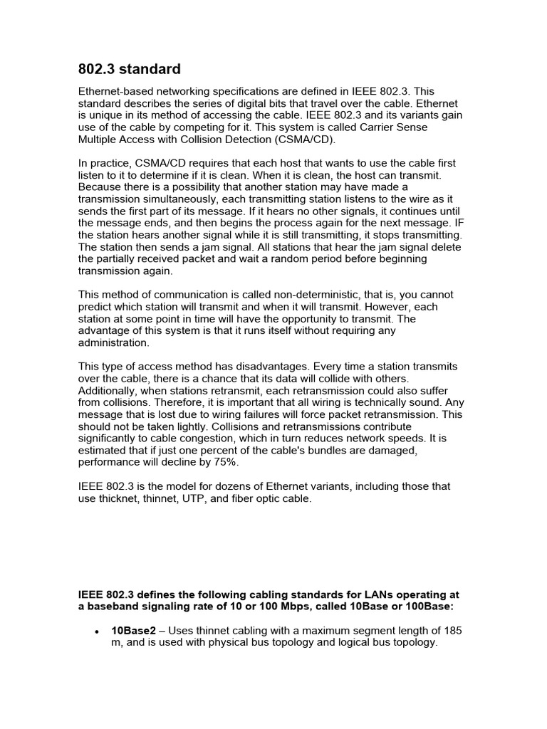 Ethernet and Wi-Fi Standards Overview | PDF | Ieee 802.11 | Network ...