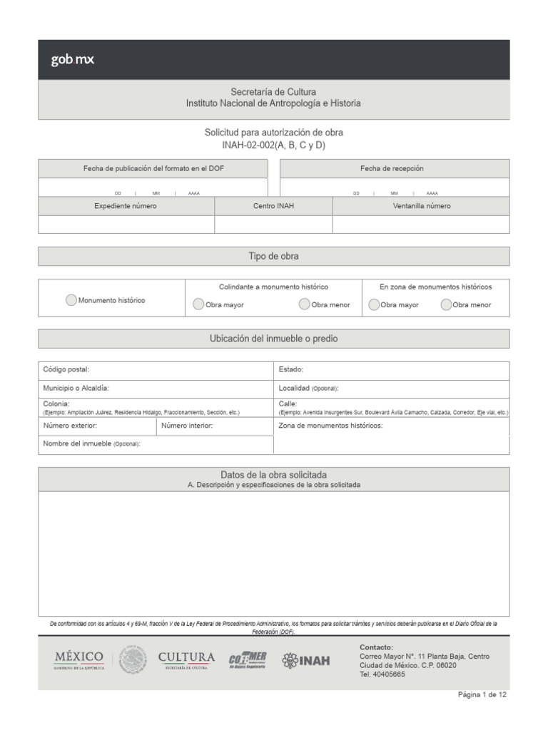 Inah 02 002 Abcd Obra en Inmuebles | PDF | México | Arquitecto