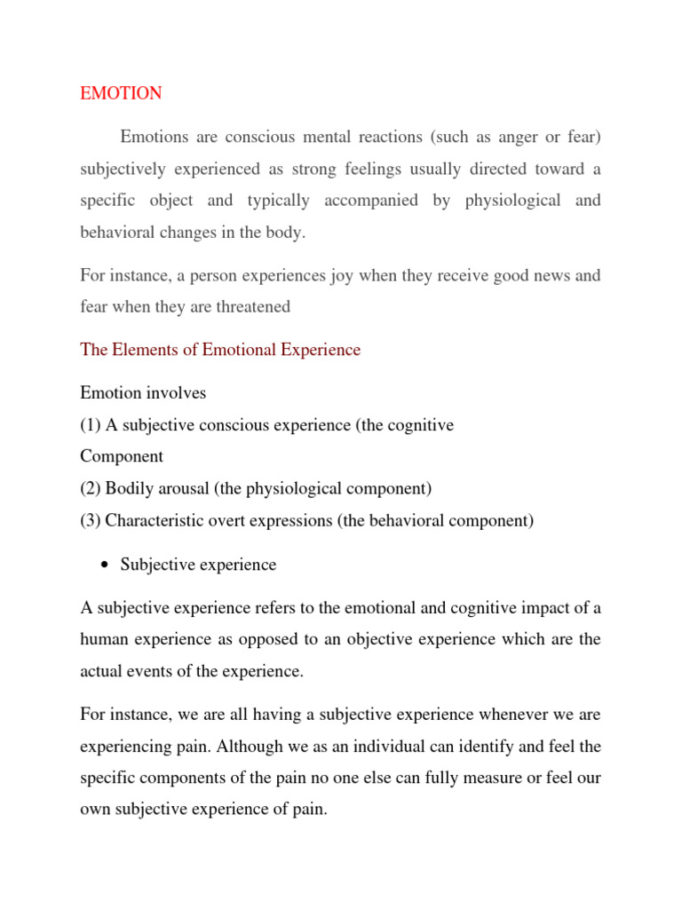 Emotion | PDF | Emotions | Limbic System