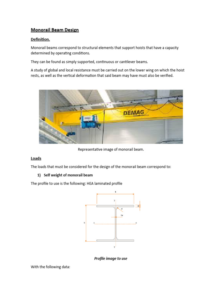 Monorail Beam Design | PDF | Beam (Structure) | Bending