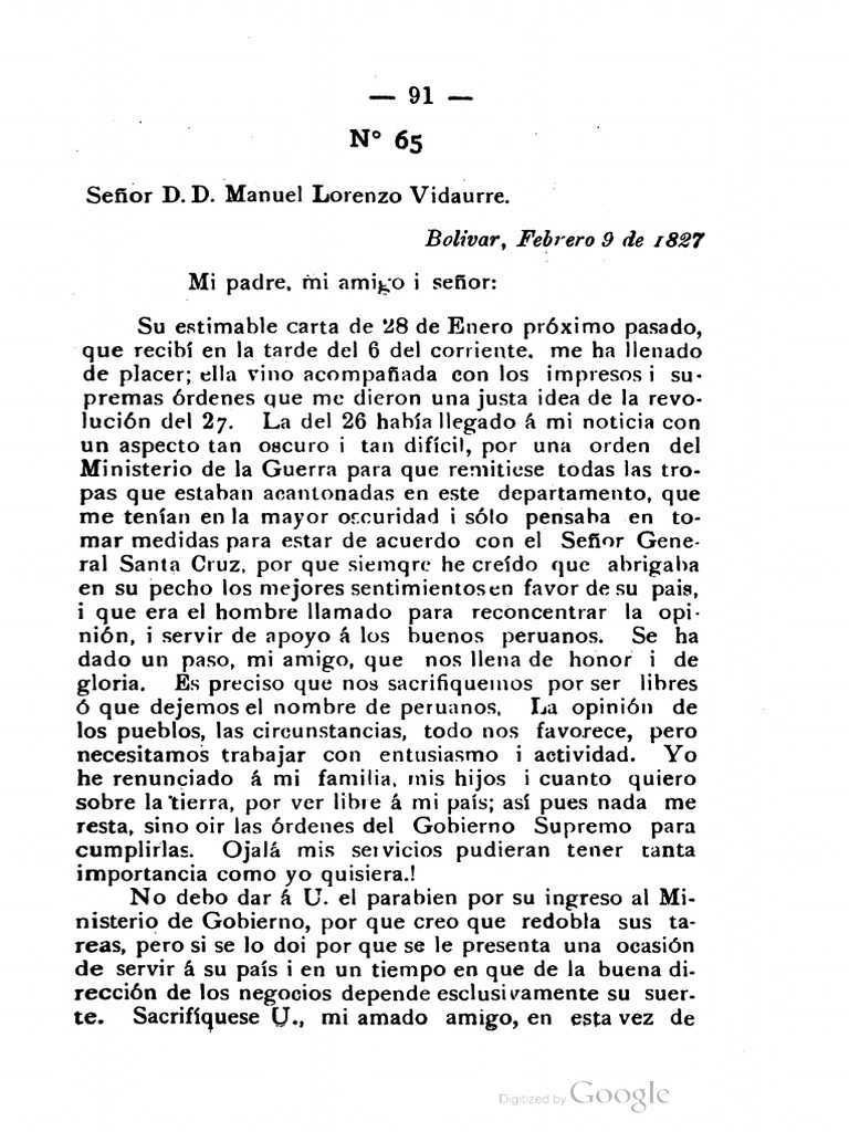 Luis Orbegoso - Documentos Mariscal Orbegoso 1 - 1908 Lima-Page109 | PDF